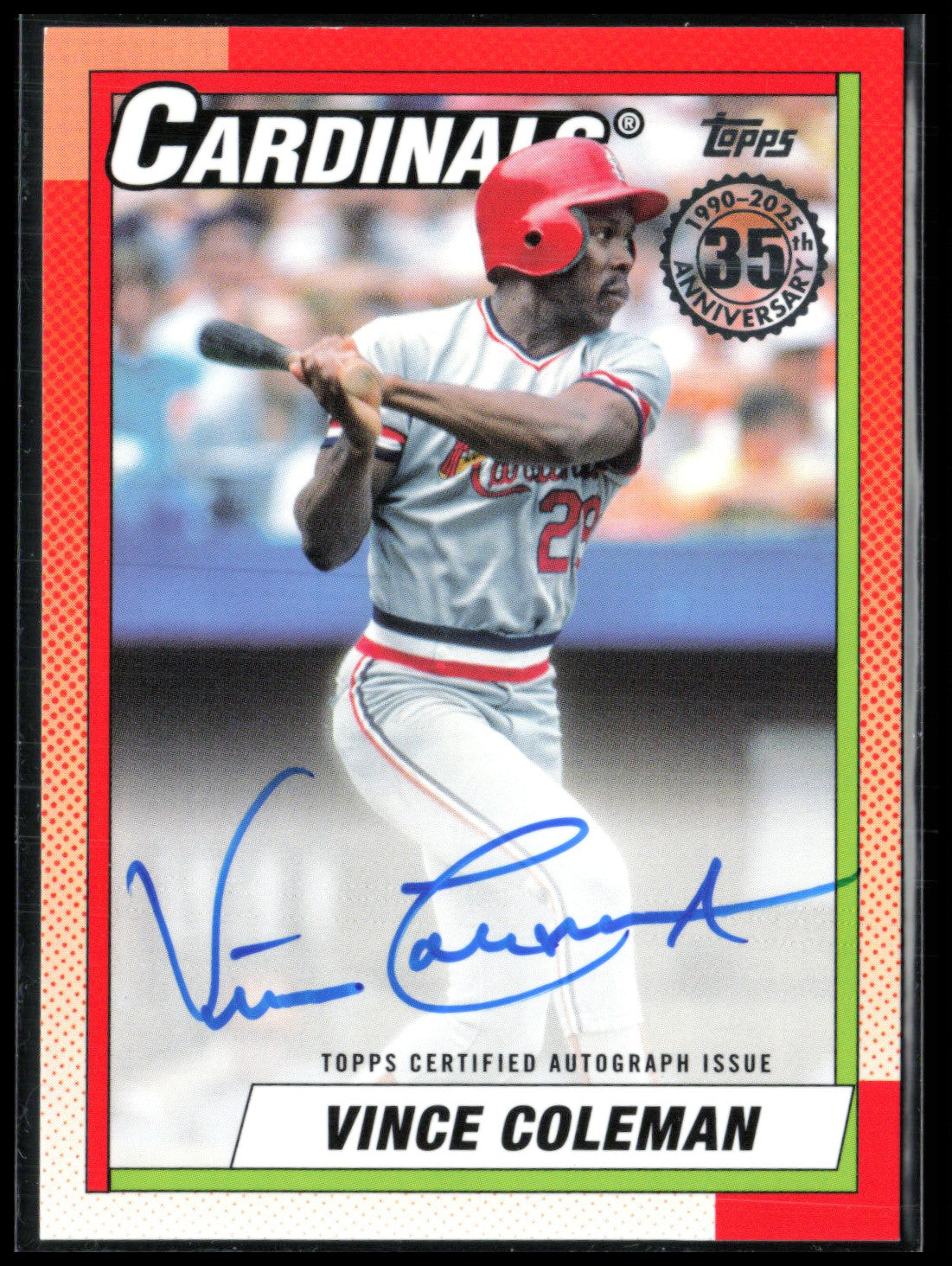 Vince Coleman Auto 2025 Topps 1990 Topps 35th Ann. – Dollar Box
