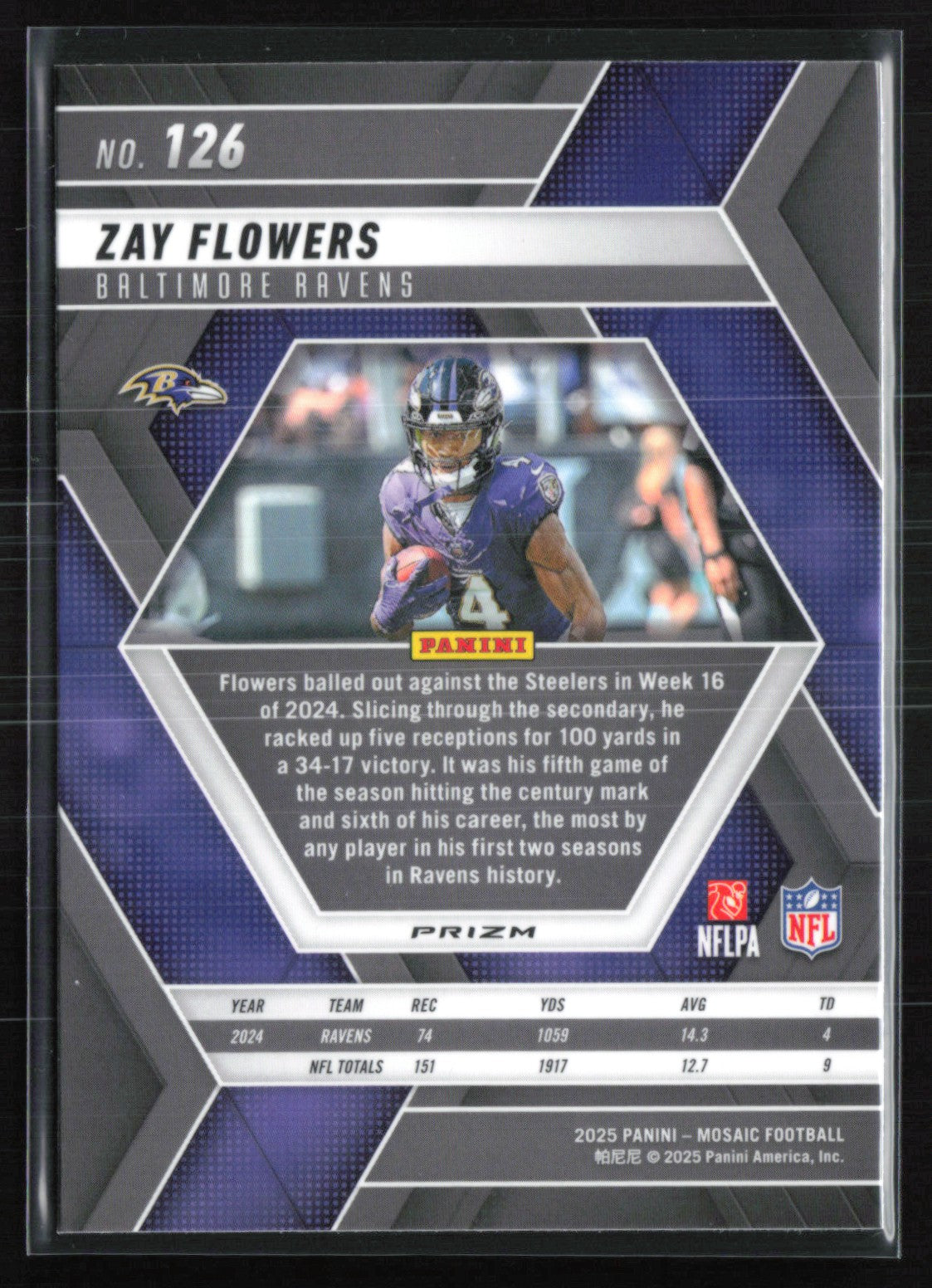 2025 Panini Mosaic 126 Zay Flowers Purple Reactive – Dollar Box