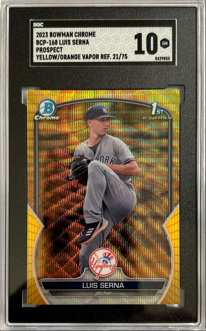 Luis Serna 1st Bowman /75 Yellow Orange Vapor SGC 10 – Dollar Box